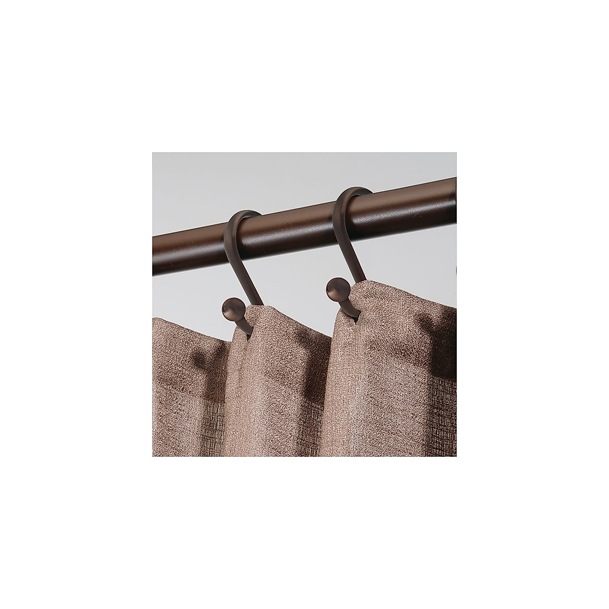 iDesign Metal Shower Curtain Hooks, The Axis Collection – Set of 12, Bronze