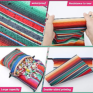 Shappy 20 Pack Mexican Candy Bags Fiesta Gift Bag, 9.8 x 7.8 Inch, Mexican Themed Party Decorations Cloth Gift Bags with Drawstring Cotton Candy Bags for Fiesta Party Favors Candy Gift Decorations