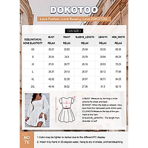 Dokotoo Square Neck Summer Dress for Women 2025 Tie Back Elastic Waist Lantern Long Sleeve Dress Ruffle A-Line White Dress Casual Sexy Mini Dress Beach Vacation Clothes Small White