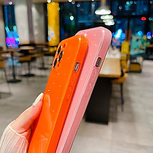 LIFCIUSO Glitter Bling Compatible with iPhone 13 Pro Max Case (6.7 inch) - Cute Sparkly Protective Case for Women and Girls, Soft TPU Design in Hot Pink