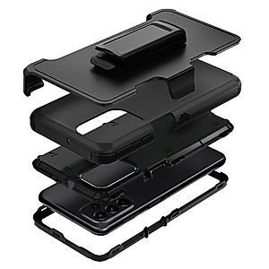 NIUBITY Rugged Phone Case for Samsung Galaxy A23 5G|4G, with Belt Clip Holster & Kickstand Heavy Duty Shockproof Protective Full Body Case Cover for Samsung Galaxy A23 5G 6.6 inch Phone (Black)