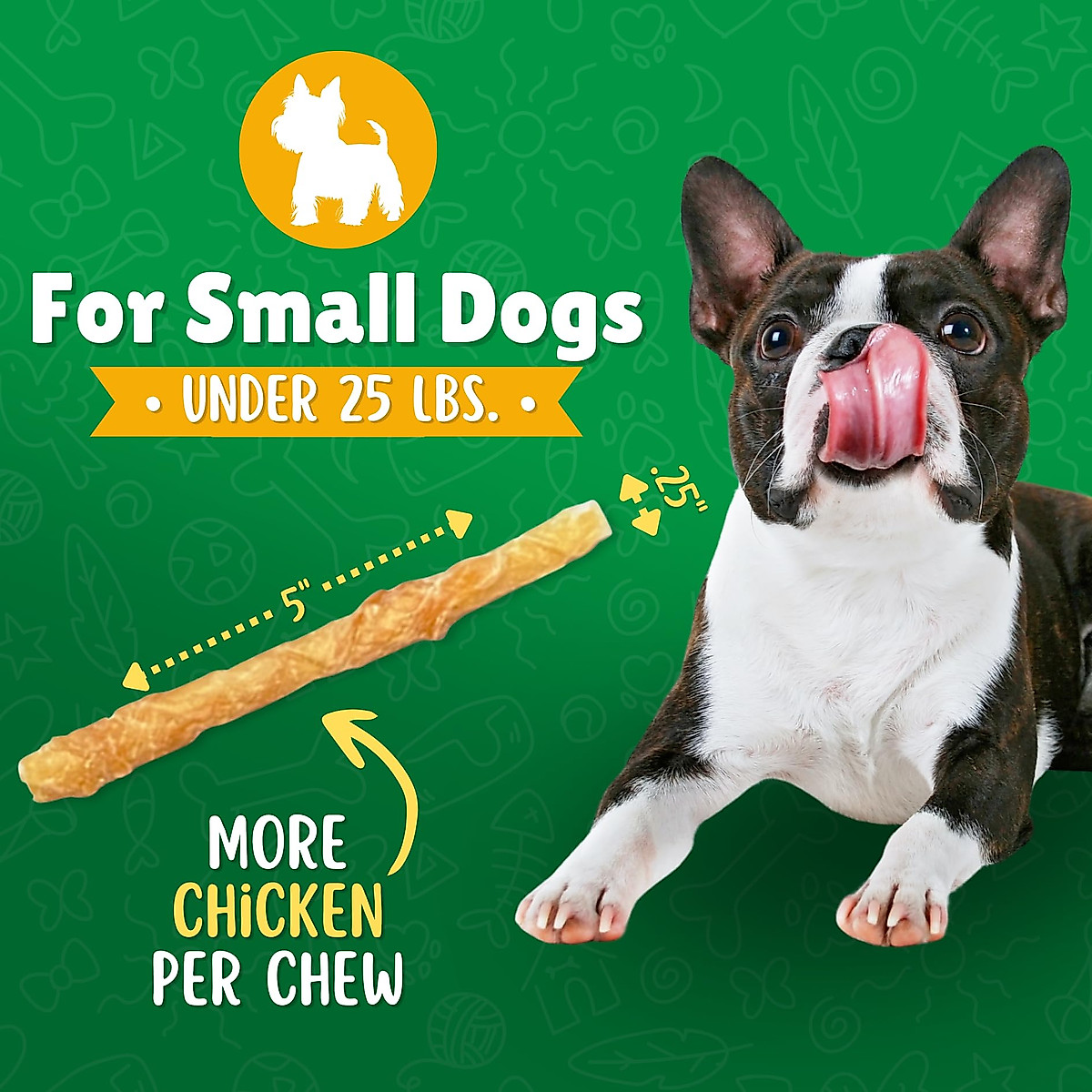 Lucky Premium Treats Chicken Wrapped Rawhide Dog Treats – USA Made Raw Hide Sticks for Small & Toy Size Dog Breeds – Long Lasting, Preservative Free Chew Sticks – 120 Count