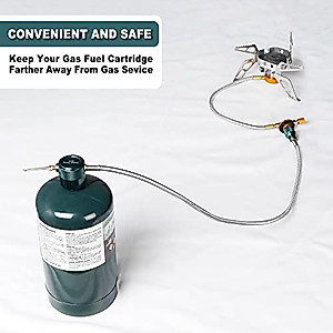 Jeebel Camp 24inch Propane to Butane Adapter Extension Hose 1L Propane Small Tank Input EN417 Lindal Valve Output with Adjustable On/Off Switch