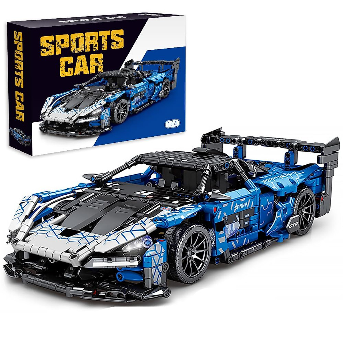 Mesiondy Sports Car Building Blocks Toys Adults Kits，1:14 MOC Building Set Raceing Car Model for Boys Age 12-16 8-14，(1404 Pieces)