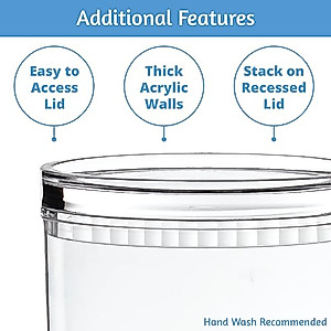 STORi Stackable Apothecary Jars (Set of 2) | 30-oz Organizer for Kitchen Counters and Pantry Shelves | 2 Pack Storage Container with Tray Lid