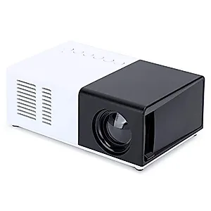 Mini Portable Projector, HD HiFi Audio Home Theater Projector, Manual Roller Focus, Support 1080p, Full True Color Home Multimedia Video Projector, Gift(Negro)