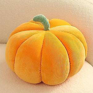 Halloween Pumpkin Throw Pillow 14" X 8" Soft Fluffy 3d Pumpkin Shaped Sofa Cushion Thanksgiving Fall Decor Plush Pillow Halloween Pumpkin Decorative Pillow for Party Home Couch Decorations Room