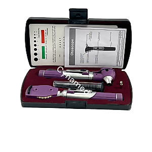 Premium Double Handle Otoscope Set -Otoscope/Great for School -Cynamed (PURPLE)