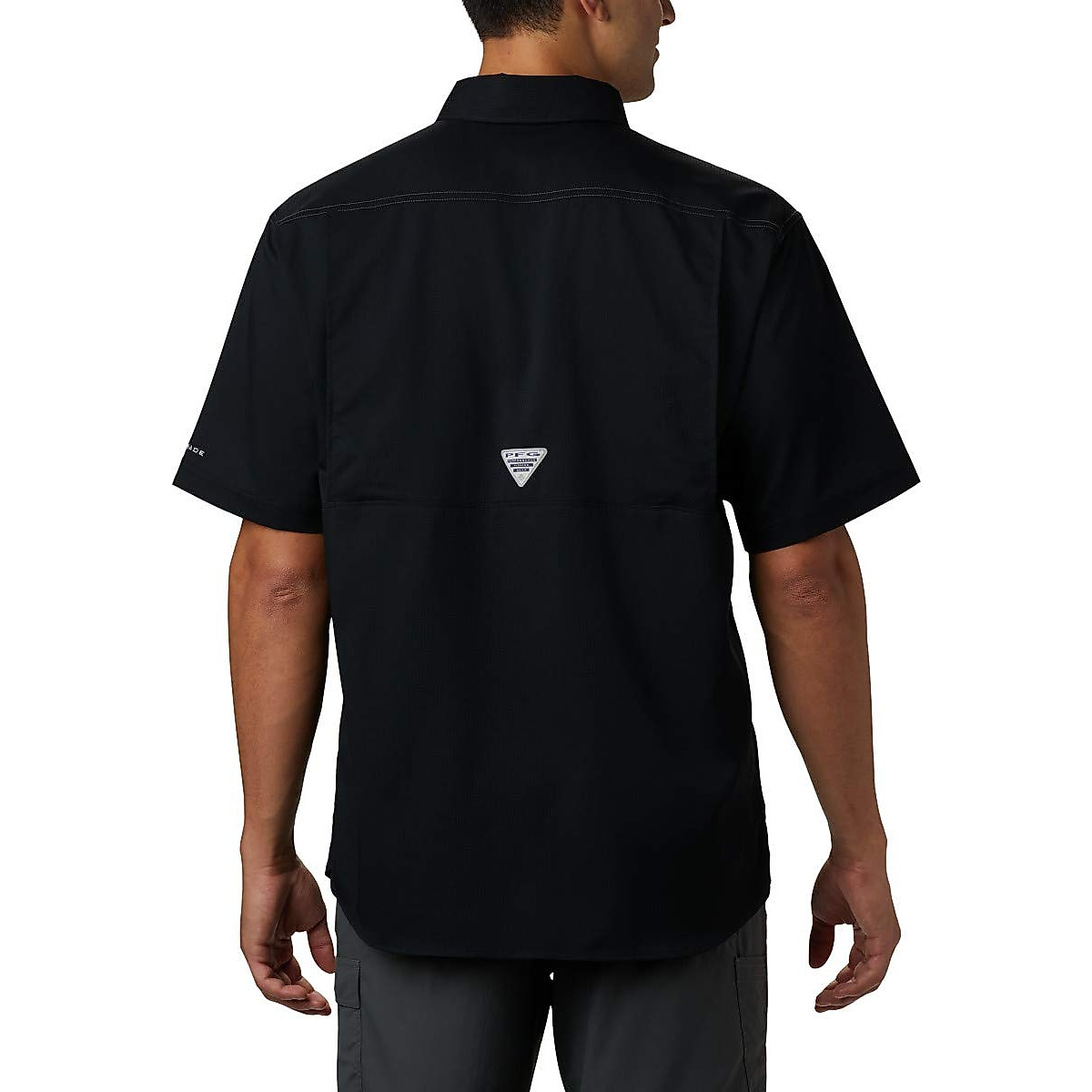 Columbia Men's Low Drag Offshore Short Sleeve Shirt, UPF 40 Protection, Moisture Wicking Fabric, Medium, Black