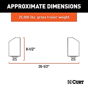 CURT 16029 Replacement Chevrolet Silverado, GMC Sierra 2500, 3500 HD Puck System 5th Wheel Legs, 25,000 lbs, Hitch Head Required