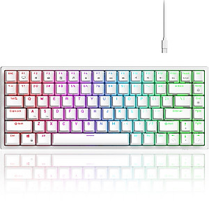 RK ROYAL KLUDGE RK84 Wired RGB 75% Hot Swappable Mechanical Keyboard, 84 Keys Tenkeyless TKL Gaming Keyboard w/Programmable Software and High-Capacity Battery, RK Brown Switch
