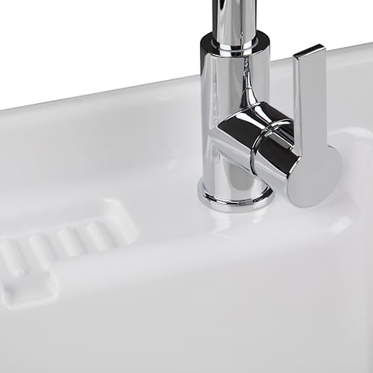 SIMPLIHOME Maile All-in-One Utility Sink & Cabinet, Pure White, 28-inch Laundry Cabinet, Pull-out Faucet, ABS Sink, Storage Drawer for Laundry Room, Mudroom, Garage