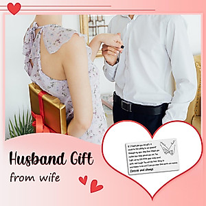 akeke Anniversary Card for Him Hubby Husband Wallet Card From Wife Engraved Wallet Insert Card I Love You Gifts Love Notes for Husband Long Distance Relationship Gifts for Him Boyfriend Han10