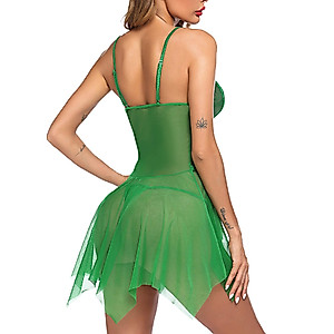 Avidlove Green Christmas Lingerie for Women Santa Clause Lingerie Negligee Babydoll