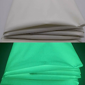 Glow in The Dark Fabric, Luminescent Phosphorescent Fabric, Glow Material for Clothes, Hats, Garments and Multiple Usage, Glows up to 5 Hours (39 x 53 inch)