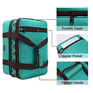 MIER Insulated Double Casserole Carrier Bag Thermal Lunch Tote for Lasagna Lugger, Potluck Parties, Picnic, Beach, Fits 9 x 13 Inches Baking Dish, Casserole Dish, Expandable by Mid Zipper, Teal