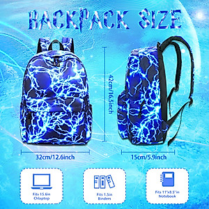 Starry Blue Laptop Bookbag for Men Waterproof Travel Bag Backpack for School Boys 16.5 inch