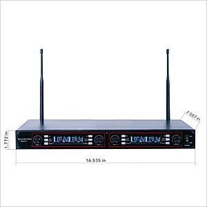 Sound Town 200-Channel Rack Mountable Professional Adjustable UHF Wireless Microphone System with Metal Receiver and 4 Handheld Mics (NESO-U4HH)