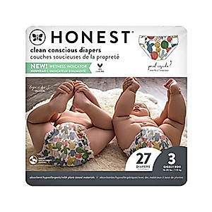 The Honest Company - Eco-Friendly and Premium Disposable Diapers - Pandas, Size 3 (16-28 lbs), 27 Count
