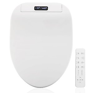 GenieBidet Electric Heated Smart Bidet. Unlimited Warm Water-Self Cleaning-Heated Seat-Elongated-Wireless Remote Control-Convenient Nightlight-Oscillating Wash. USA Customer Support/Service. (EB4000e)