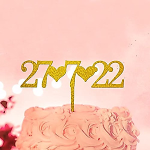 Date Custom Engagement Wedding Caketopper Bride To Be Wedding Party Supplies For Couples Engagement Gifts Gold