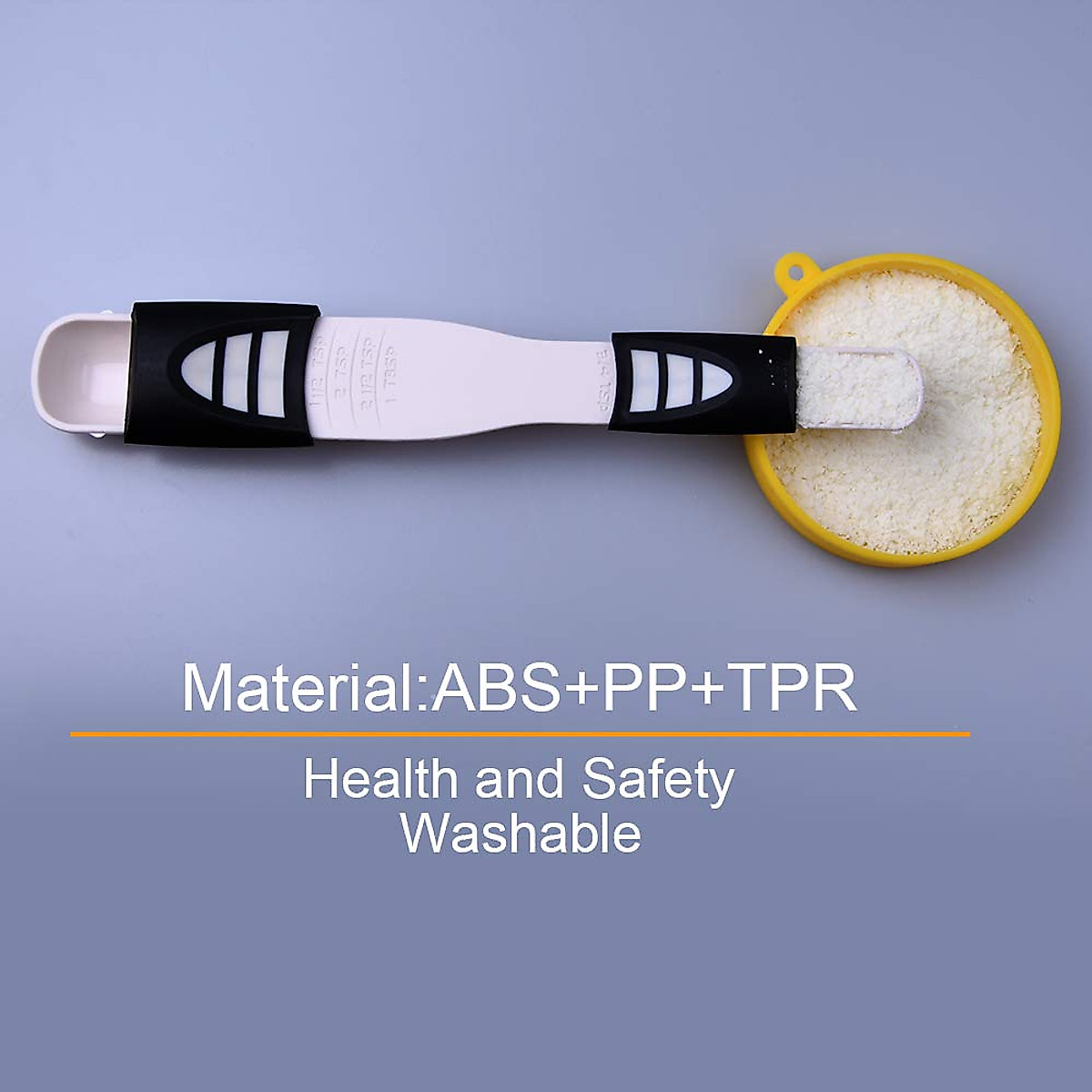 Adjustable Measuring Spoon White,Creative Double End Adjustable Scale, Eight Stalls Measuring Spoon,Measuring Dry/Semi-Liquid Ingredients,Metering Spoon for Baking,Cooking,Coffee,Sugar,Salt,Powder.