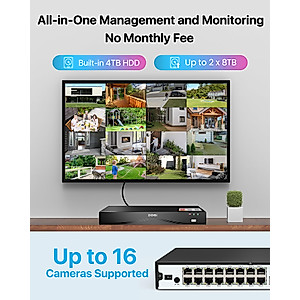 ZOSI 24CH 4K PoE Security Camera System with 4TB HDD,16pcs 8MP Outdoor Audio IP Cameras,Night Vision,Person Vehicle Detection,Smart Light Siren,Dual Disk Backup,4K 16 Port 24CH NVR for 24/7 Recording