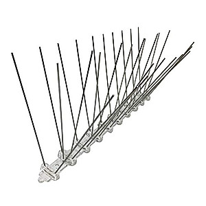 Bird Spikes,Flexible Stainless Steel with Plastic Base, 5 feet Coverage 6 Strips Barrier for Pigeons and Other Small Birds