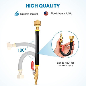 Kohree RV Winterizer Kit, Sprinkler Winterizing Blowout Kit with Shut Off Valve, Air Compressor Quick-Connect Plug Water Blow Out Fitting Adapter for Motorhome Boat Camper and Travel Trailer