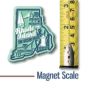 Rhode Island Premium State Magnet by Classic Magnets, 2.2" x 2.6", Collectible Souvenirs Made in The USA