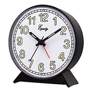 La Crosse Technology Equity Black Battery-Operated Analog Alarm Clock (Model 14077)