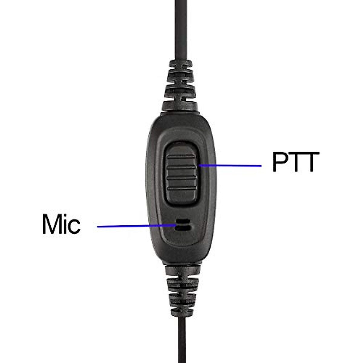 Retevis Case of 10, Two Way Radio Earpiece with Mic Single Wire Earhook Headset Compatible with Baofeng BF-888S UV-5R H-777 RT22 Arcshell AR-5 Walkie Talkies