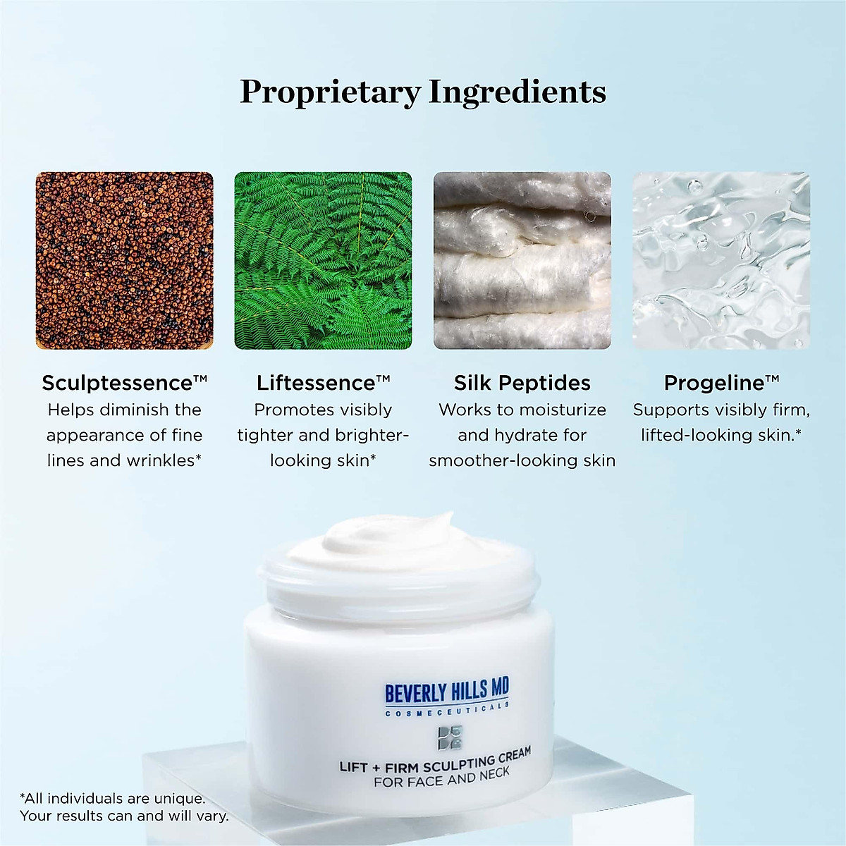 Beverly Hills MD Lift & Firm Sculpting Cream- Tighten & Tone Skin, Anti-Aging Lotion for Smooth, Moisturized Complexion- Lift and Smooth Face, Neck, Décolleté w/Silk Peptides, Fruity