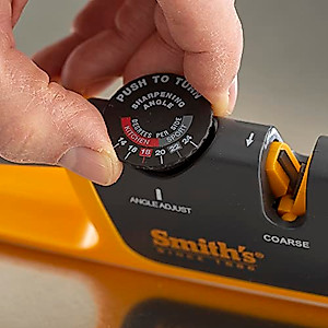 Smith's 50264 Adjustable Manual Knife Sharpener Grey/Yellow
