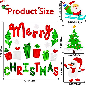 XIMISHOP 6pcs Christmas Gel Window Clings,Xmas Santa Claus Snowman Snowflake Penguin Window Clings Sticker for Christmas Window Decors
