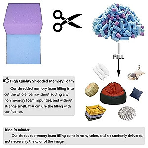 SARVODAYA 5 LBS Shredded Memory Foam Fill, Comfortable and Soft Bean Bag Stuffing Without Gel, Fluffy Bean Bag Filler for Beanbag, Dog Bed, Various Pillows, Couch Cushion, Stuffed Animal