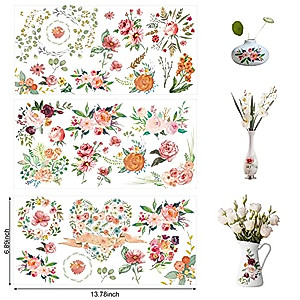 3 Sheets Rub on Transfers for Furniture, Farmhouse Rub on Transfers for Crafts, Furniture Rub on Transfer Stickers for Wood Home Decor Transfers,13.78 * 6.89inches