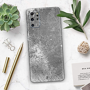 DesignSkinz Distressed Silver Texture v2 Protective Vinyl Decal Wrap Skin Cover Compatible with The Samsung Galaxy S20 (Screen Trim & Back Glass Skin)