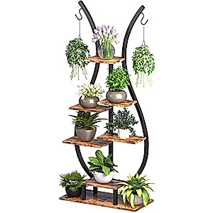 GDLF Plant Stand Indoor Tall Plant Shelf Metal Tiered Hanging Shelf, 59"