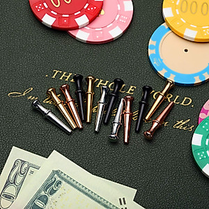 Mudder 8 Pieces Metal Cribbage Pegs Cribbage Board Pegs Fit 1/8 Holes Cribbage Pegs with a Tapered Design for Cribbage with 4 Colors