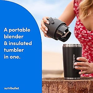 nutribullet Flip Portable Blender with Insulated Cup, Black, NBPB50350AK