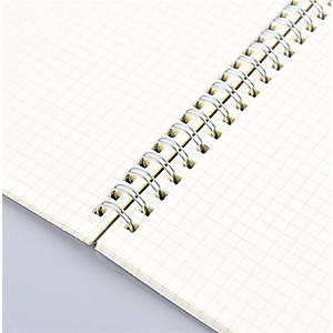 Yansanido 6 Pcs A6 Graph Paper Clear Hardcover Spiral Notebooks Journals Planner 5.7 Inch x 4.1 Inch 160 Pages (80 Sheets) Thick Paper (Grid 6 Pcs)