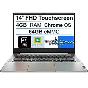 Lenovo 2022 Newest Chromebook 3 14" FHD IPS Touchscreen Anti-Glare Laptop Computer, MediaTek MT8183 8-Core CPU(Up to 2.0GHz), 4GB RAM, 64GB eMMC, Webcam, WiFi, Bluetooth, USB Type-C, Chrome OS+JVQ MP