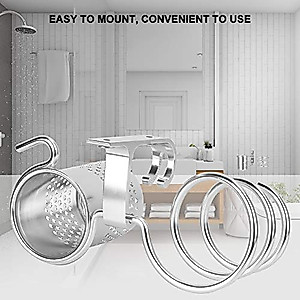 Hair Dryer Holder, Hair Dryer Organizer Wall Mount Hair Blow Dryer Hanging Rack Spiral Hair Styling Stand Organizer With Cup Perfect Bathroom Washroom Accessories Storage(#1)