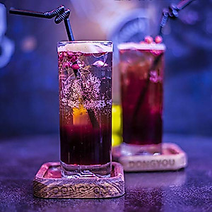 ALINK 200 PCS Flexible Black Plastic Drinking Straws, 10.3 Inches Extra Long Disposable Extendable Bendy Party Fancy Straws