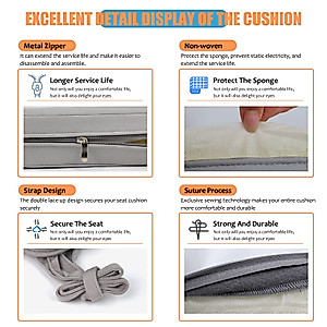 ENTROPOWER Custom Size Bench Cushion Outdoor/Indoor Bay Window Seat Cushion Thick Upholstery Foam Long Chair Cushion Sofa Pads Patio Furniture Cushion (31.4 × 11.8 × 1.96in, Dark Brown)