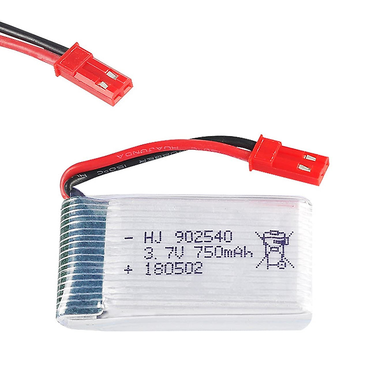 2 Pcs 3.7V 750mAh 25C 902540 Rechargeable Lipo Battery with USB Charger for X400 X300C X800 X500 HJ818H J819S Quadcopter RC Drone Spare Parts