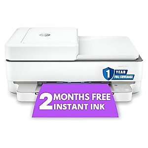 HP Envy 6458e All-in-One Wireless Color Inkjet Printer, Print Copy Scan - 10 ppm, 4800 x 1200 dpi, Auto 2-Sided Printing, 35-Sheet ADF, Dual-Band WiFi, Instant Ink Ready, White (Renewed)