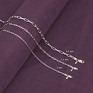 LeCalla 925 Sterling Silver Italian 4.5 MM Diamond-Cut PaperClip Link Chain Necklace for Women 24 Inches