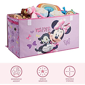 Idea Nuova Disney Minnie Mouse Collapsible Children’s Toy Storage Trunk, Durable with Soft Lid,28.5"x14.5"x16"